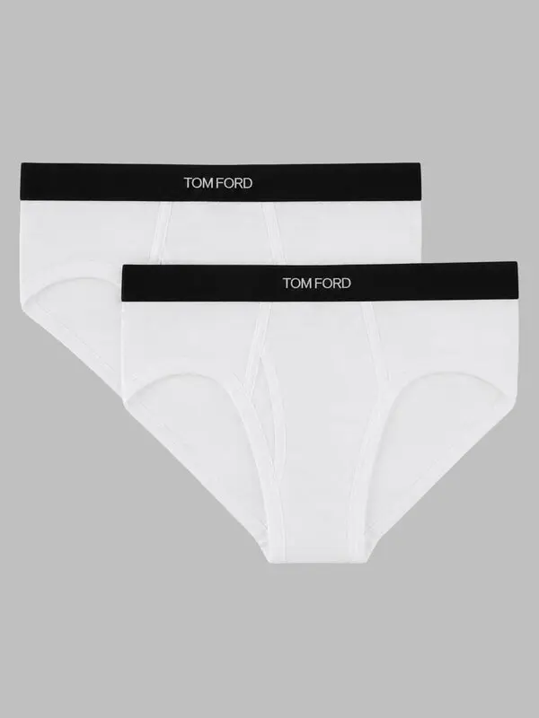TOM FORD Bi-pack Slip In Cotone Con Logo - White