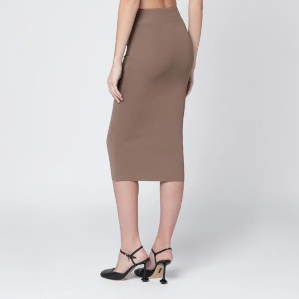 ENTIRE STUDIOS Light Brown Viscose-blend Midi Skirt - Cream