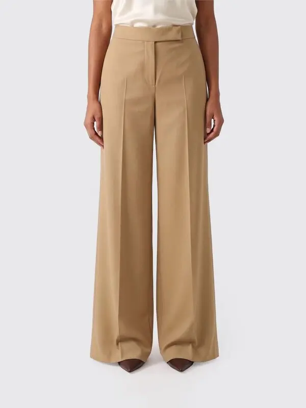 Max Mara Wide-leg Virgin Wool And Silk Trousers - Cream