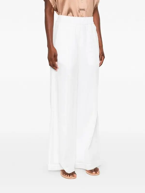 Brunello Cucinelli Wide Leg Cotton Pants - Multicolor