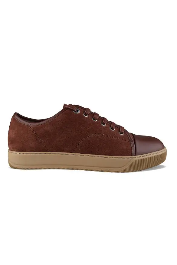 LANVIN Leather And Suede Sneakers Dbb1 - Brown