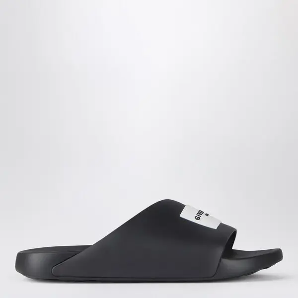 Givenchy Rubber Label Slide Flat Mules - Black