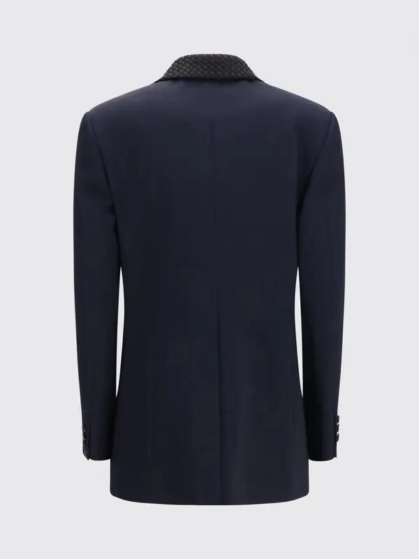 Bottega Veneta Merino Wool Double Breasted Blazer - Blue