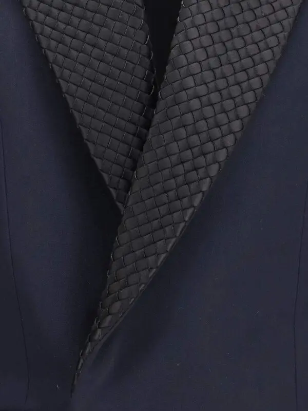 Bottega Veneta Merino Wool Double Breasted Blazer - Blue