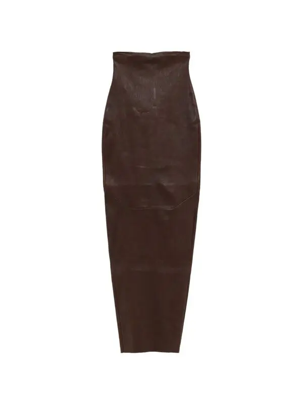Rick Owens Leather Long Skirt