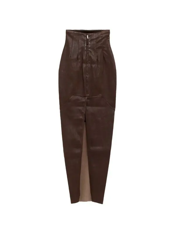 Rick Owens Leather Long Skirt