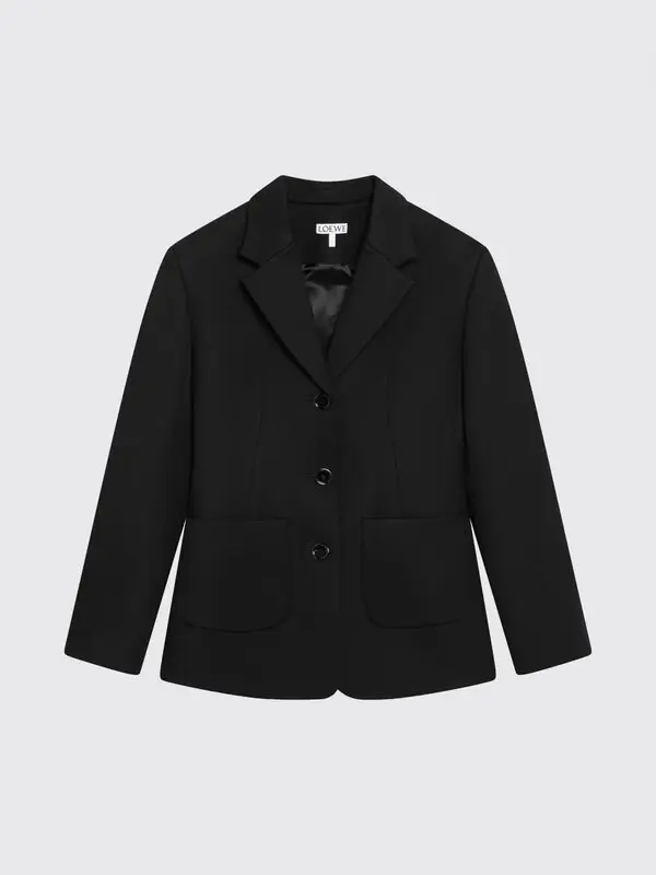 Loewe Wool Blend Single Breasted Blazer - Black