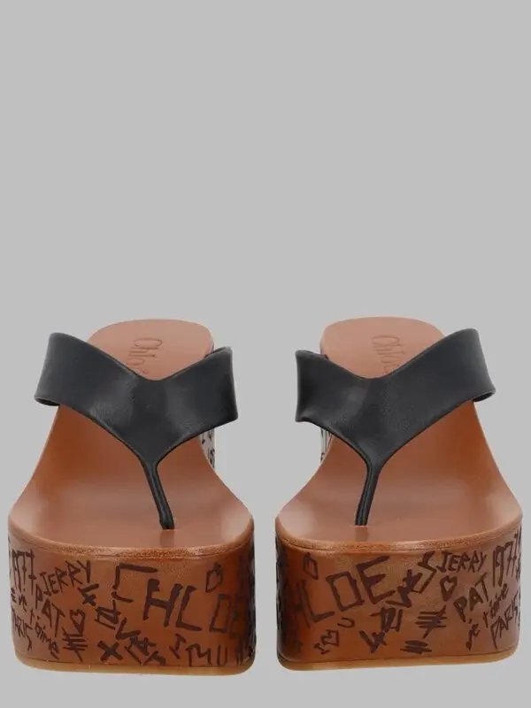 Chloé Maxime Wedge Sabot - Black