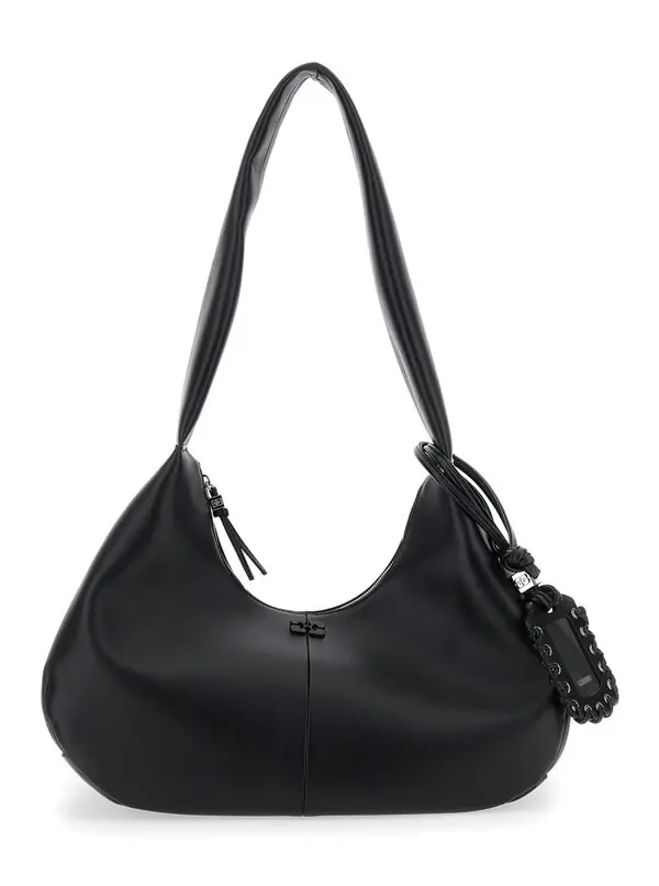 GANNI Shoulder Bag 'bou Bag Hobo Medium' With Shoulder Strap And Removable Black Leather Logo Patch For - Multicolor