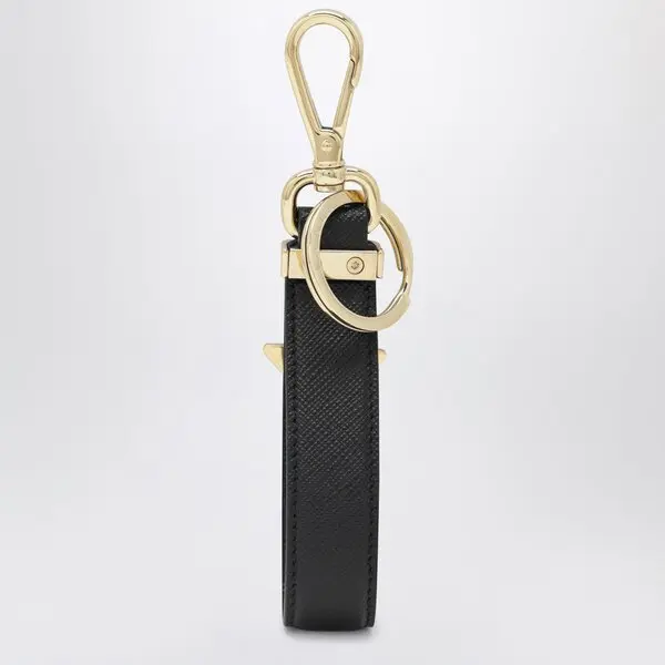 Prada Saffiano Leather Keyring With Triangle Logo