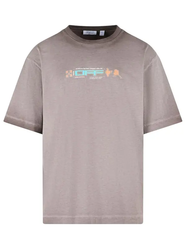 Off-White Archigeography 3 Arrow' Beige Cotton T-shirt