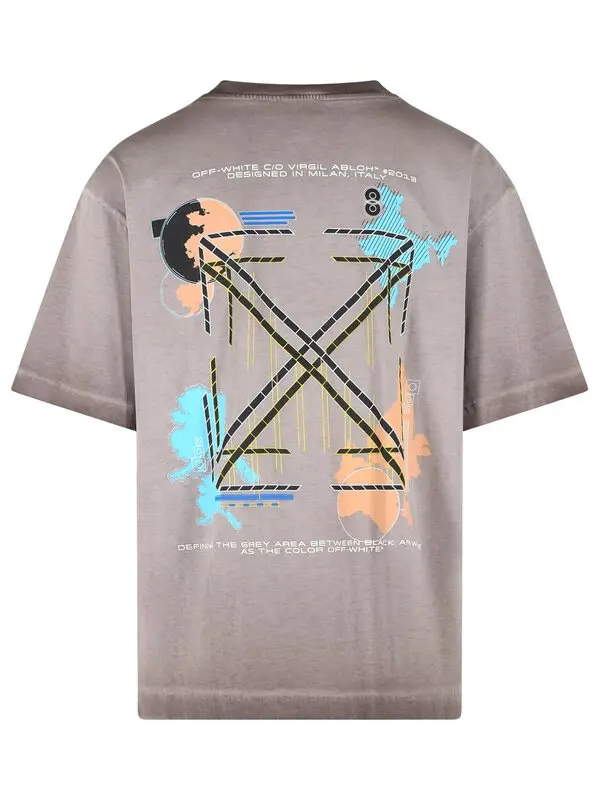 Off-White Archigeography 3 Arrow' Beige Cotton T-shirt