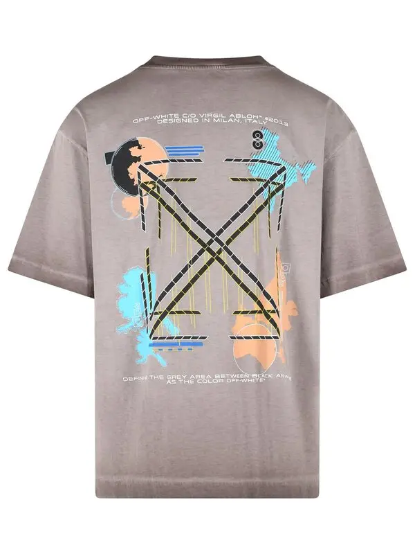 Off-White Archigeography 3 Arrow' Beige Cotton T-shirt