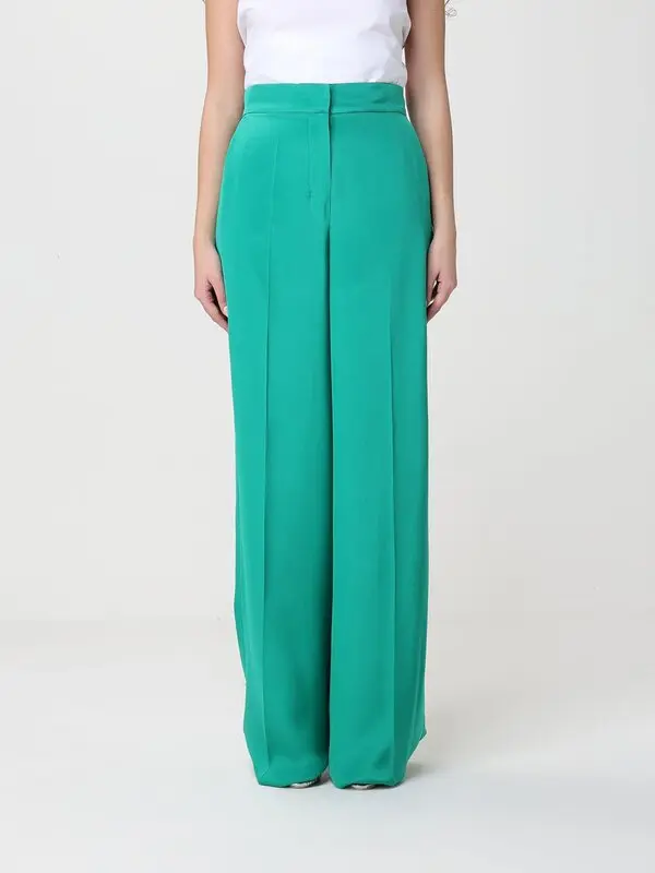 Max Mara Silk Palazzo Trousers - Green
