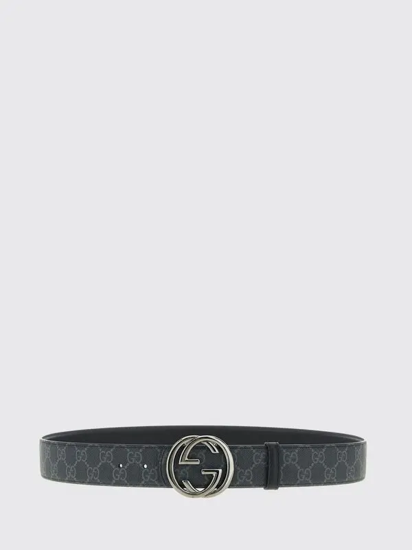 Gucci Reversible Gg Synthetic Leather Belt - Black