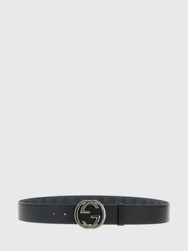 Gucci Reversible Gg Synthetic Leather Belt - Black