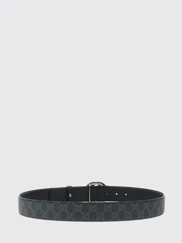 Gucci Reversible Gg Synthetic Leather Belt - Black