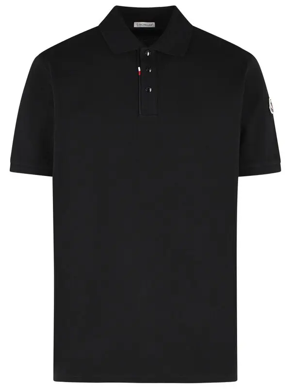 Moncler Cotton Polo Shirt - Black