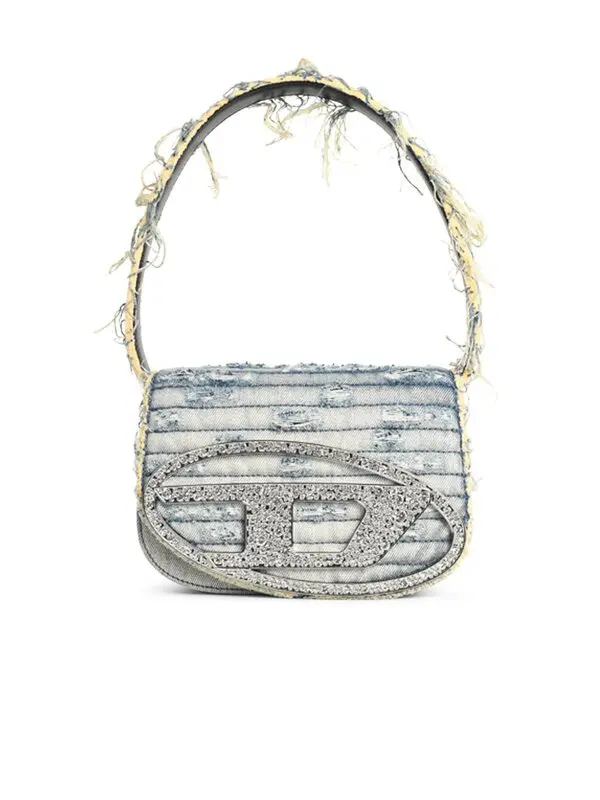 DIESEL® 1dr Shoulder Bag In Light Leather And Tela - Blue