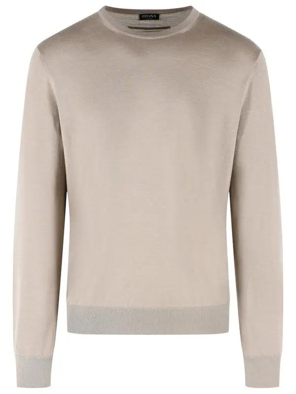 Zegna Beige Cashmere And Silk Sweater - Cream