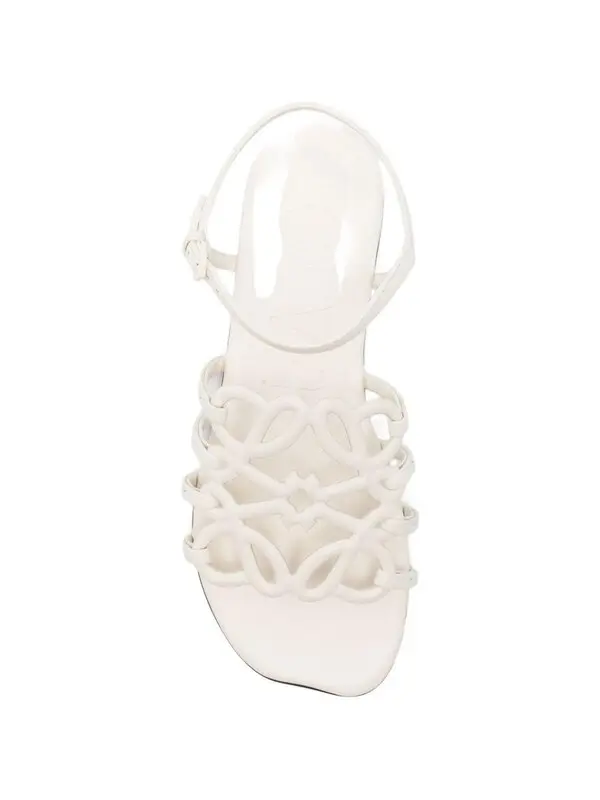 Loewe Petal Anagram Leather Sandals - Multicolor