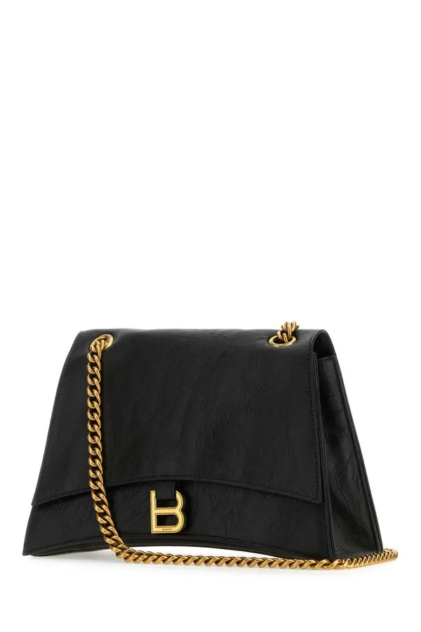Balenciaga Medium Crush Shoulder Bag - Black