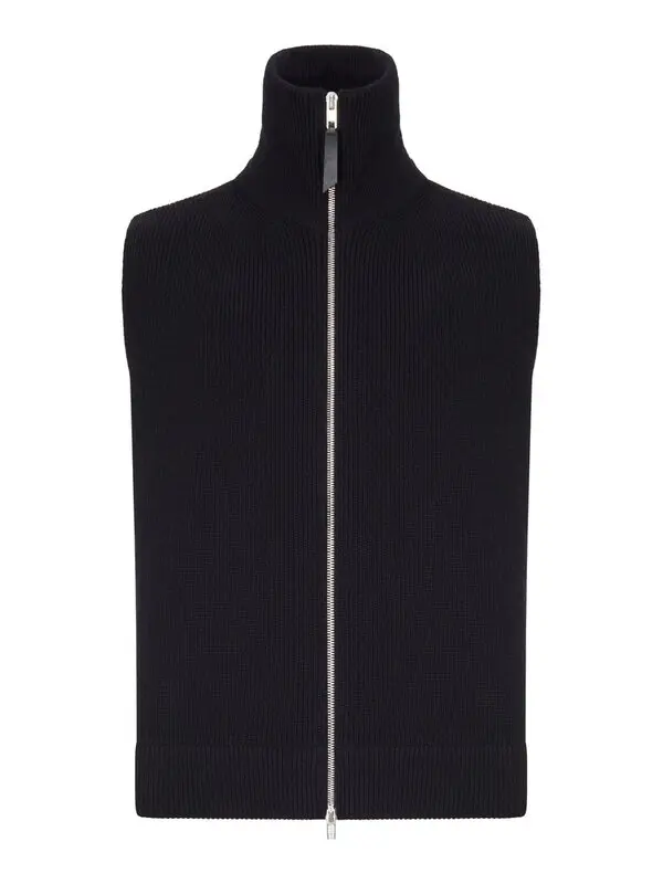 MAISON MARGIELA Zip Knit Gilet - Black