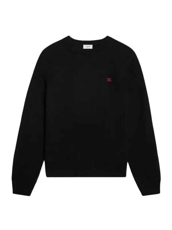 Celine Fine Wool Sweater With Triomphe Embroidery