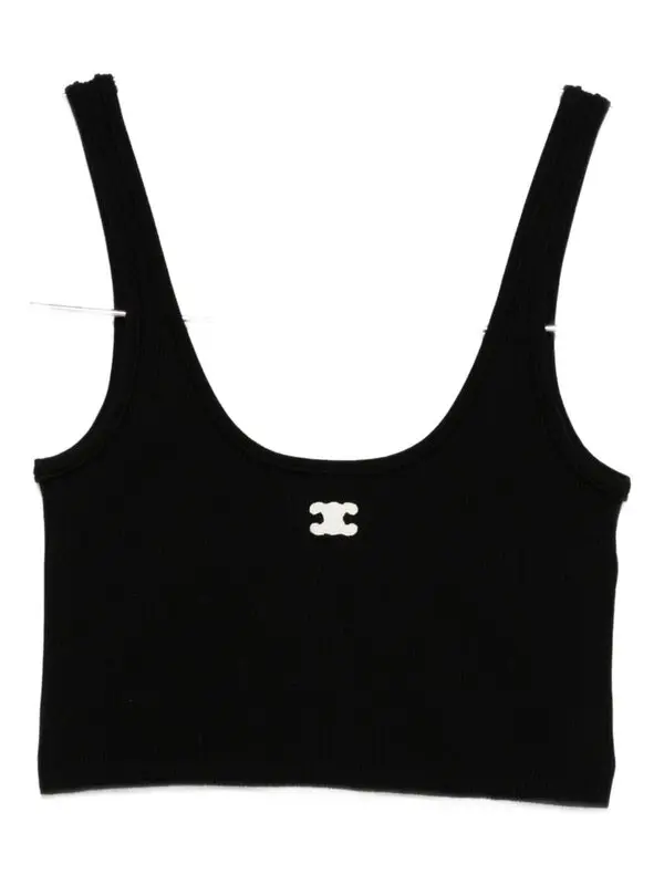 Celine Ribbed Scoop Neck Sleeveless Tank Top - Multicolor