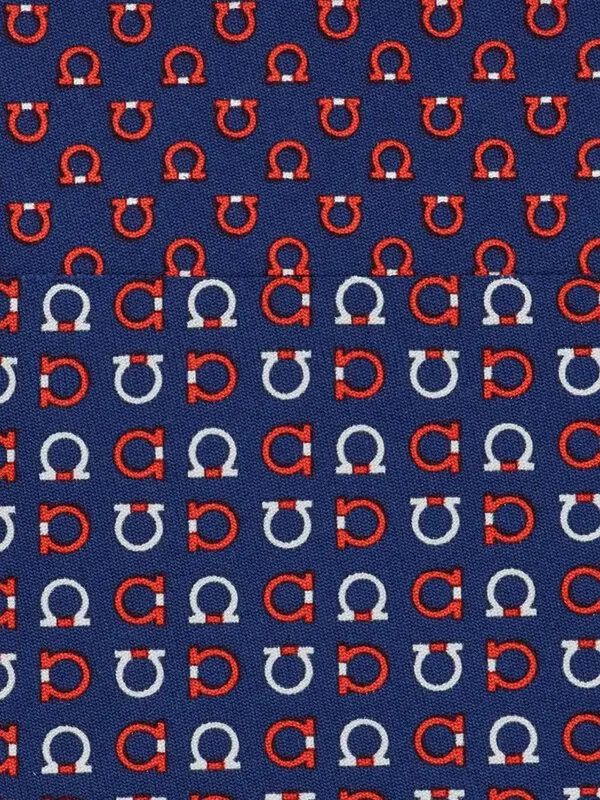 FERRAGAMO Gancini Print Silk Tie