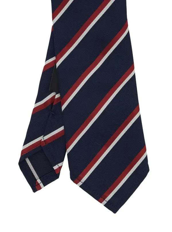 Dsquared2 Blue Tie With All-over Striped Motif In Silk For
