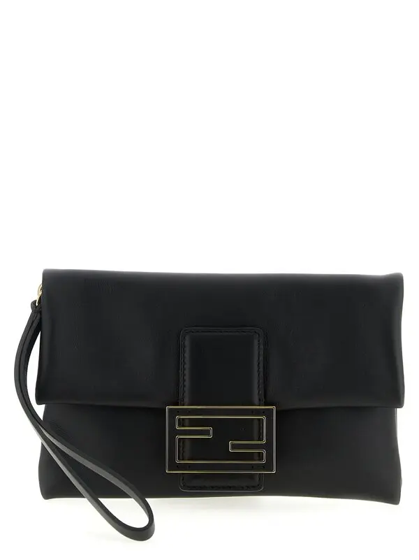 Fendi Mamma Baguette' Pouch - Black