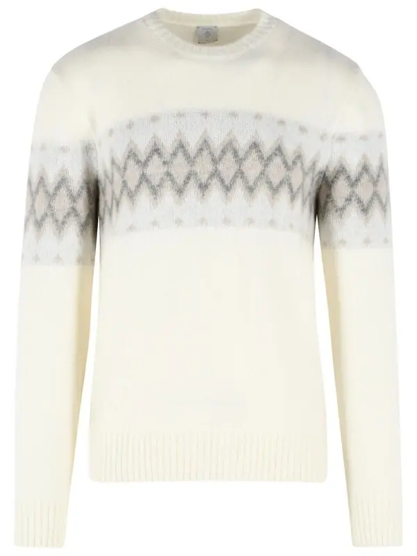 Eleventy Ivory Cashmere And Silk Blend Sweater