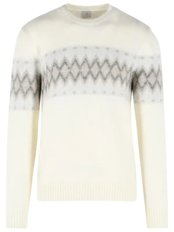 Eleventy Cashmere And Silk Blend Sweater - Cream