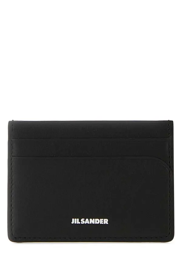 JIL SANDER Leather Card Holder - Black