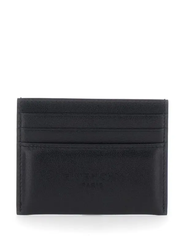 Givenchy Black Card Holder With Logo Lettering Embossed On Front And In Leather For