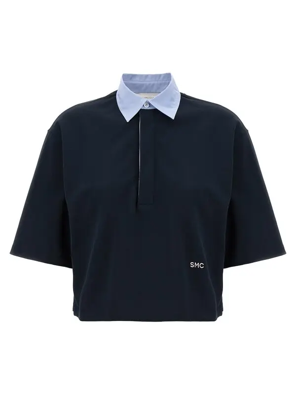 Stella McCartney Cropped Piquet Polo - Blue