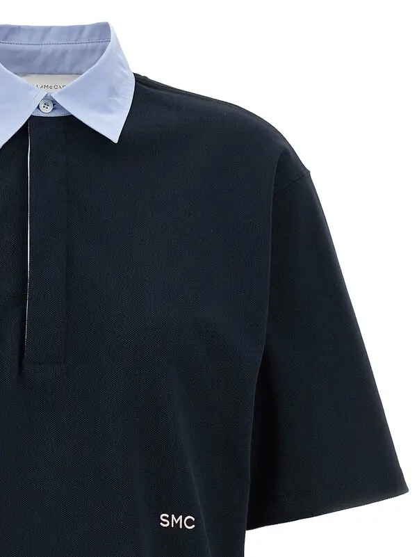 Stella McCartney Cropped Piqué Polo - Blue