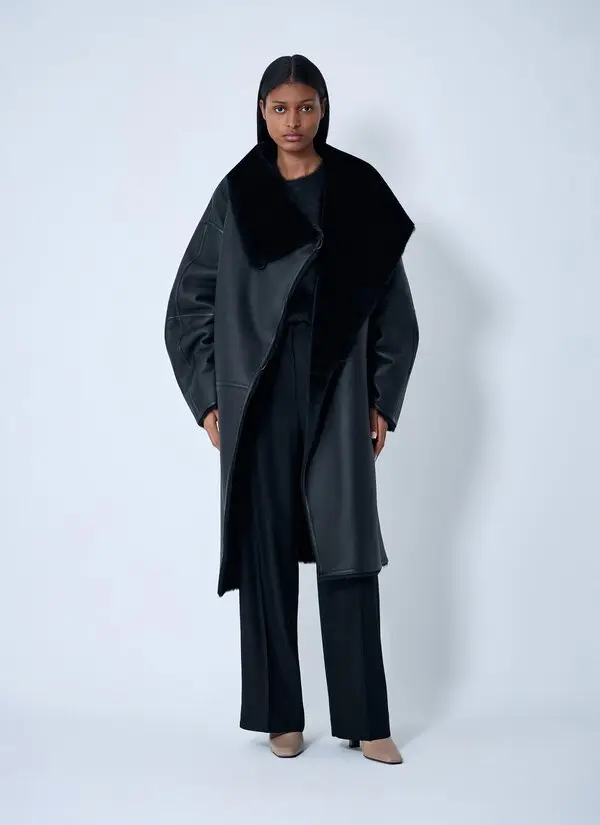 TOTEME Shearling Wrap Coat