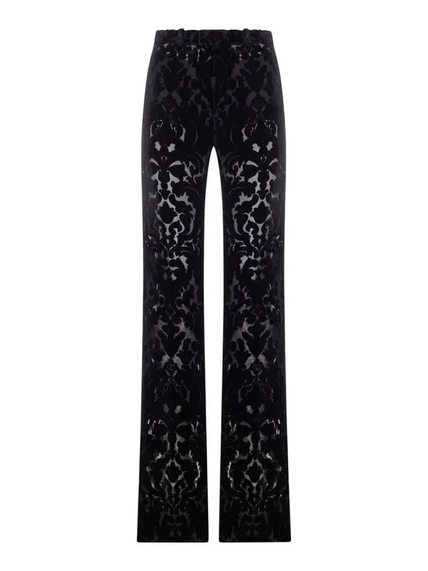 Gucci Floral-print Devoré Velour Trousers