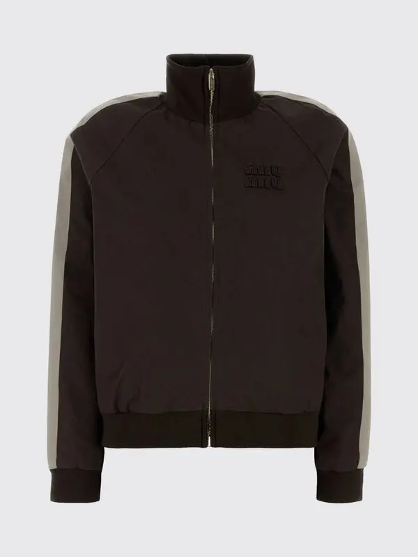Miu Miu Cotton Zip-up Sweatshirt With Logo