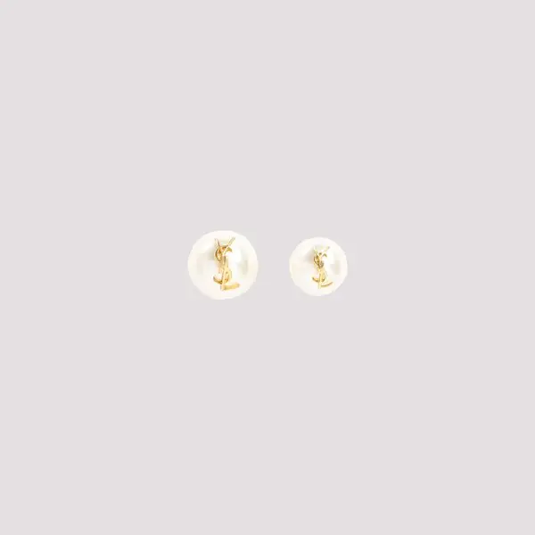 Saint Laurent Pearl Earrings With Monogram