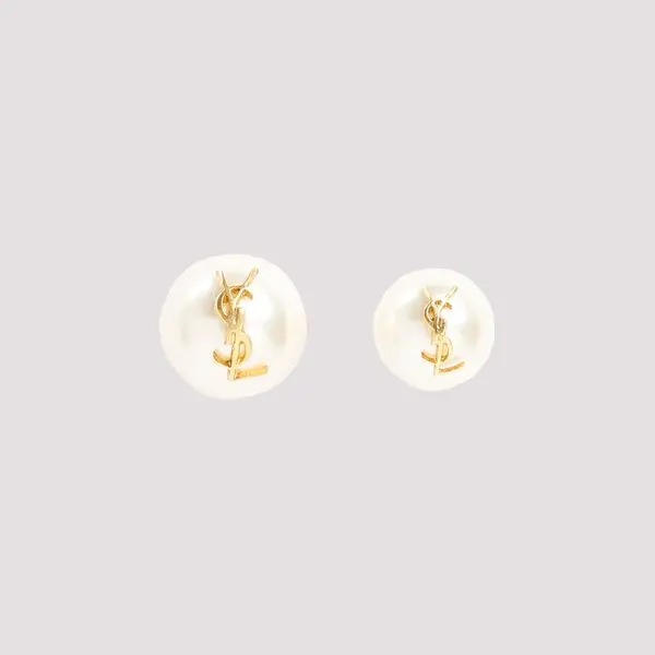Saint Laurent Pearl Earrings With Monogram