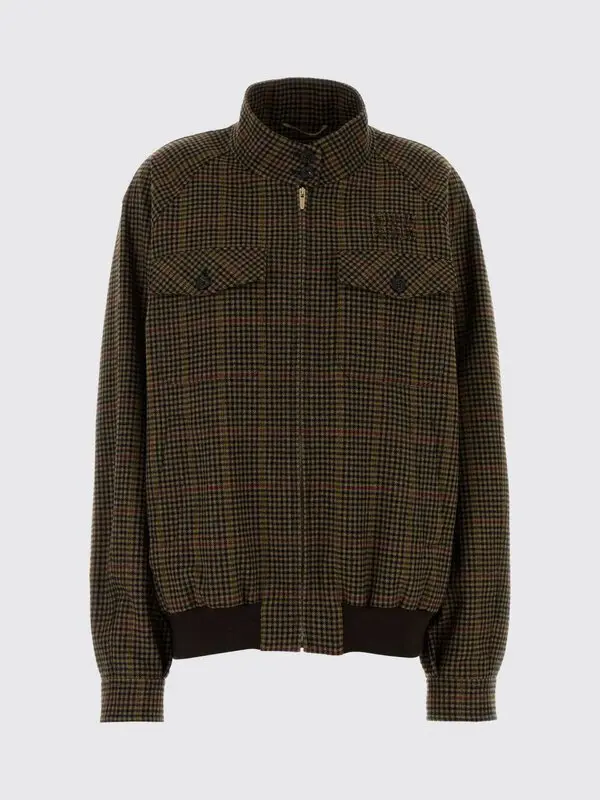 Miu Miu Prince Of Wales Virgin Wool Bomber Jacket