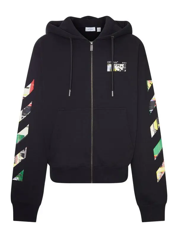 Off-White Industrial Arrow Zip-up Hoodie - Black