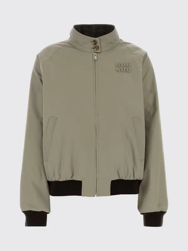 Miu Miu Cotton Blend Bomber Jacket - Brown