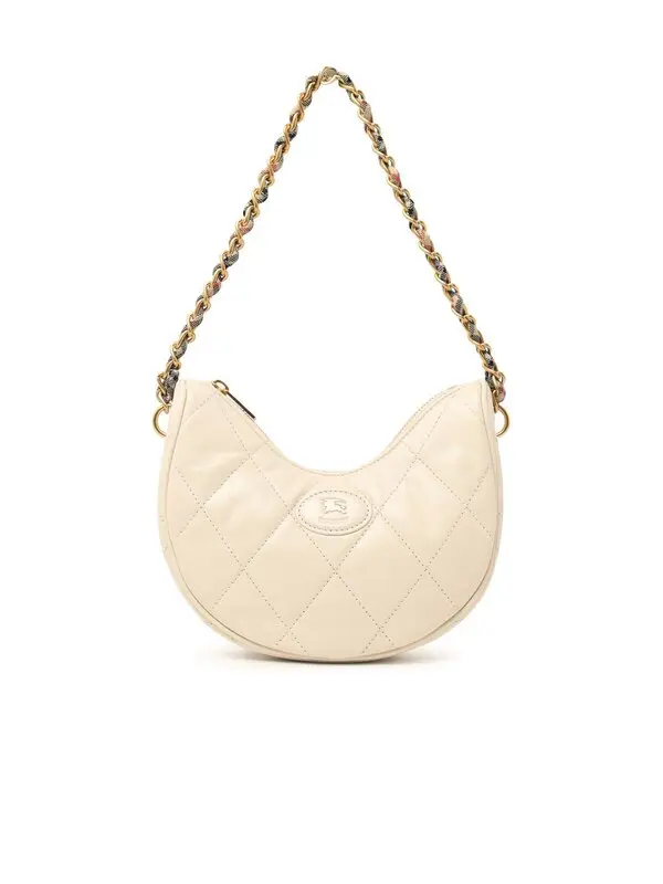 Burberry Horseshoe Leather Bag - Cream