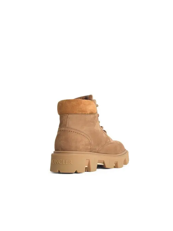 Moncler Peak City Suede And Nubuck Boots - Cream