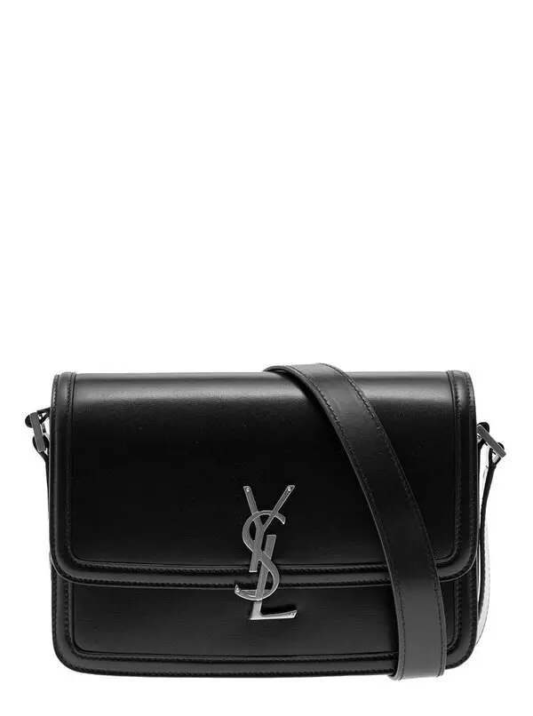 Saint Laurent Cassandre' Black Messenger Bag With Cassandre Detail In Smooth Leather - Multicolor