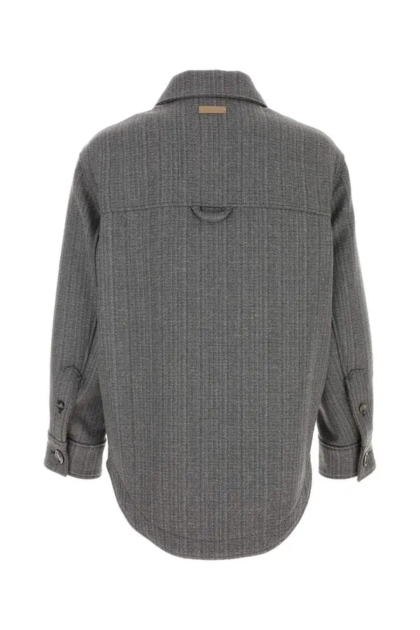 AMI Paris Grey Wool Blend Overcoat
